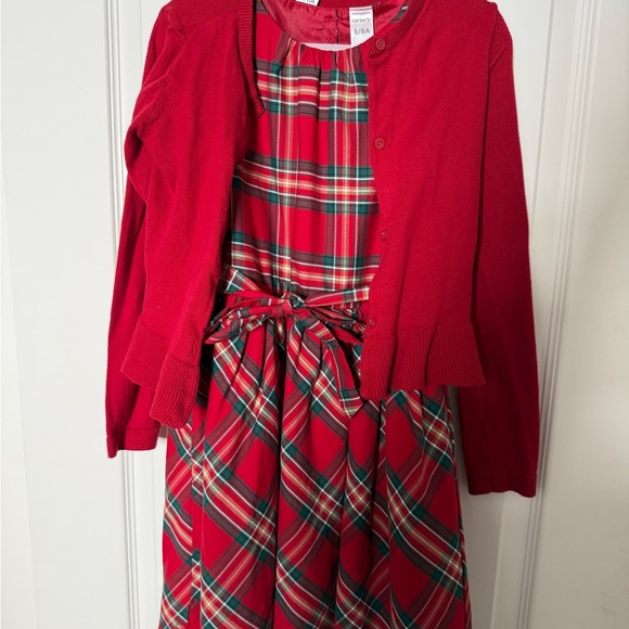 Carter's | Dresses | Carters Red Plaid Dress With Cardigan | Poshmark